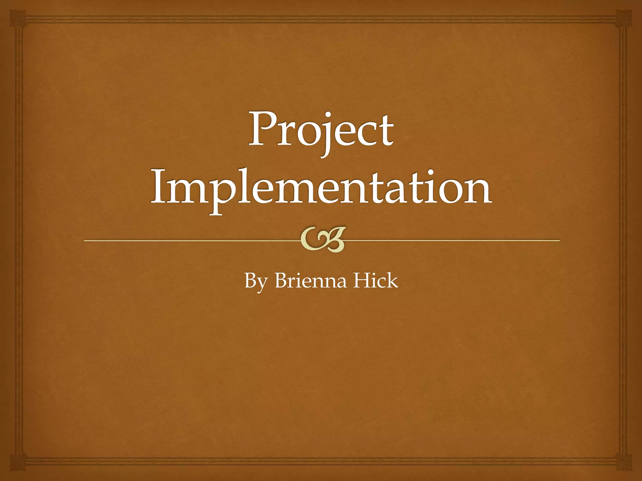 Project implementation | PPT
