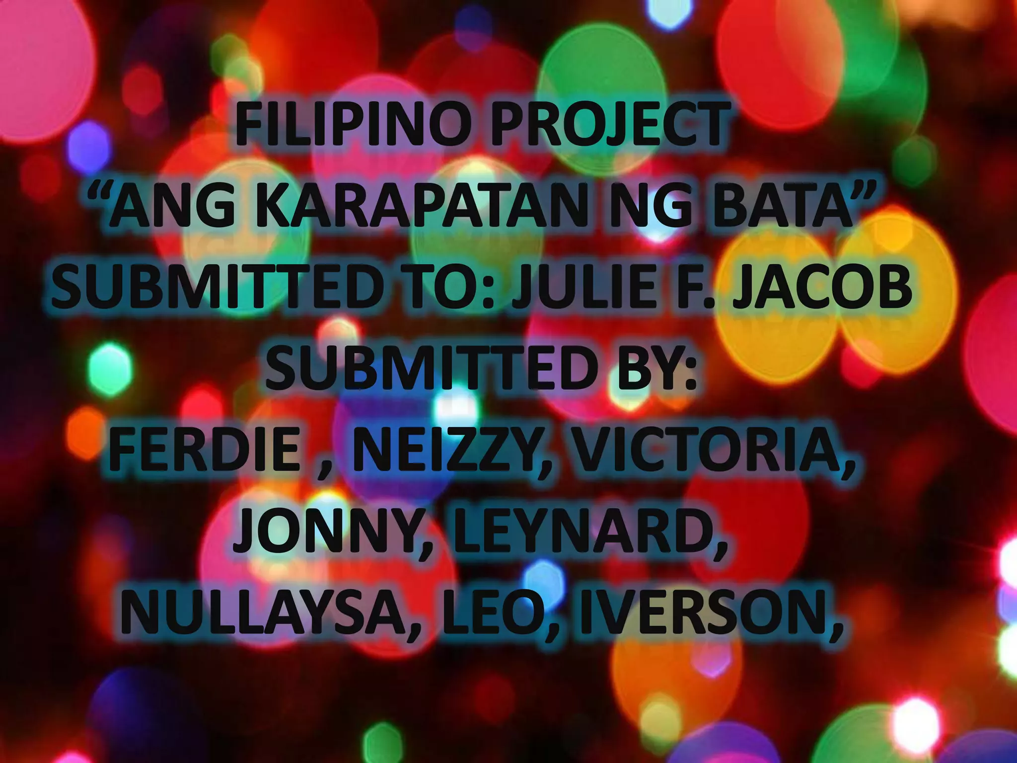 Project in filipino | PPTX