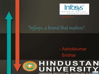 Infosys ,a brand that matters | PPTX
