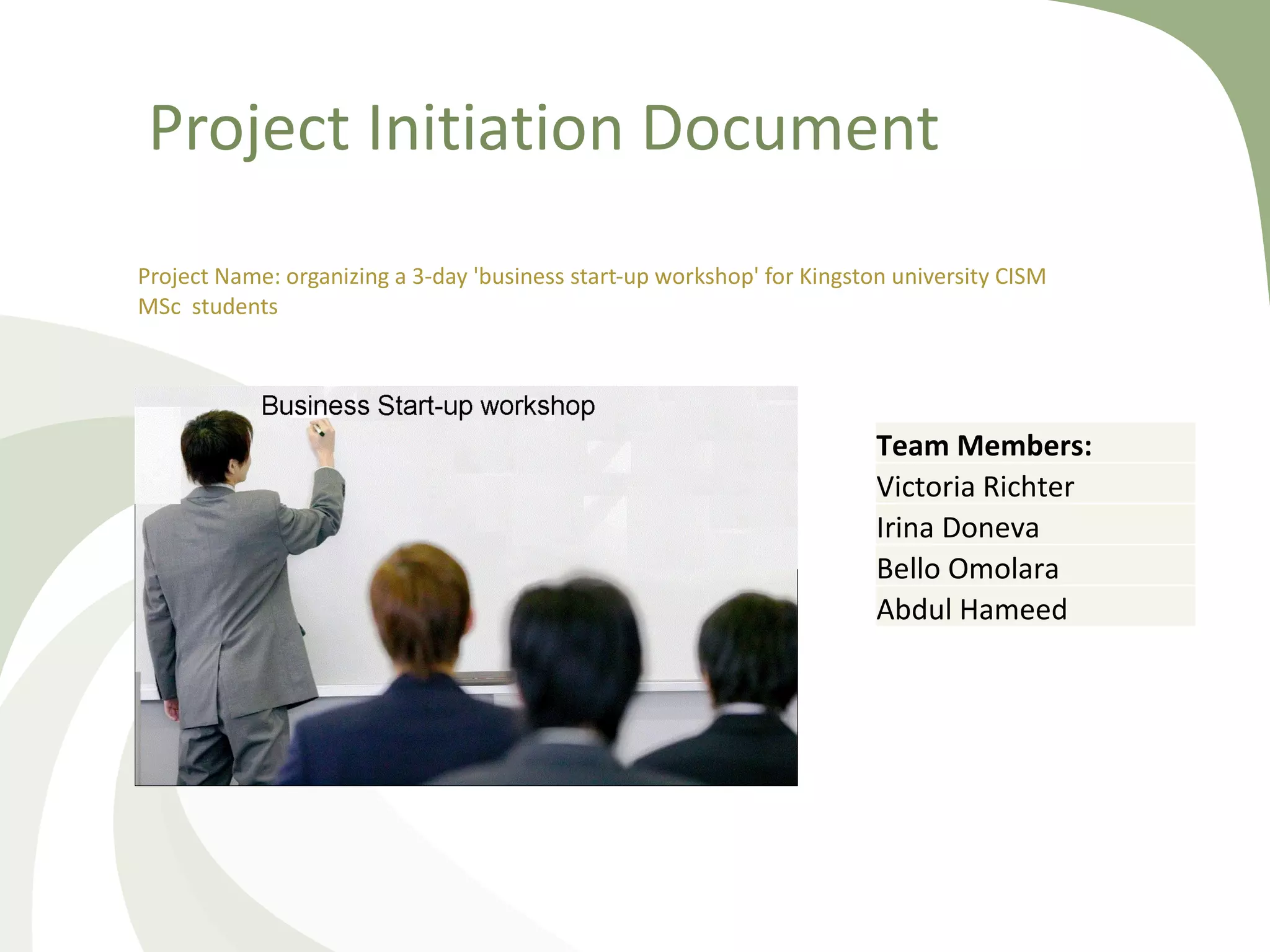Project initiation document | PPT
