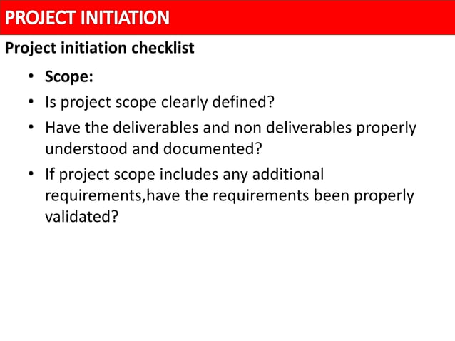 Project initiation topic 2.3_project initiation checklist | PPT
