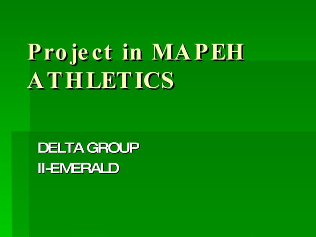 Project in mapeh | PPT | Track and Field | Sports