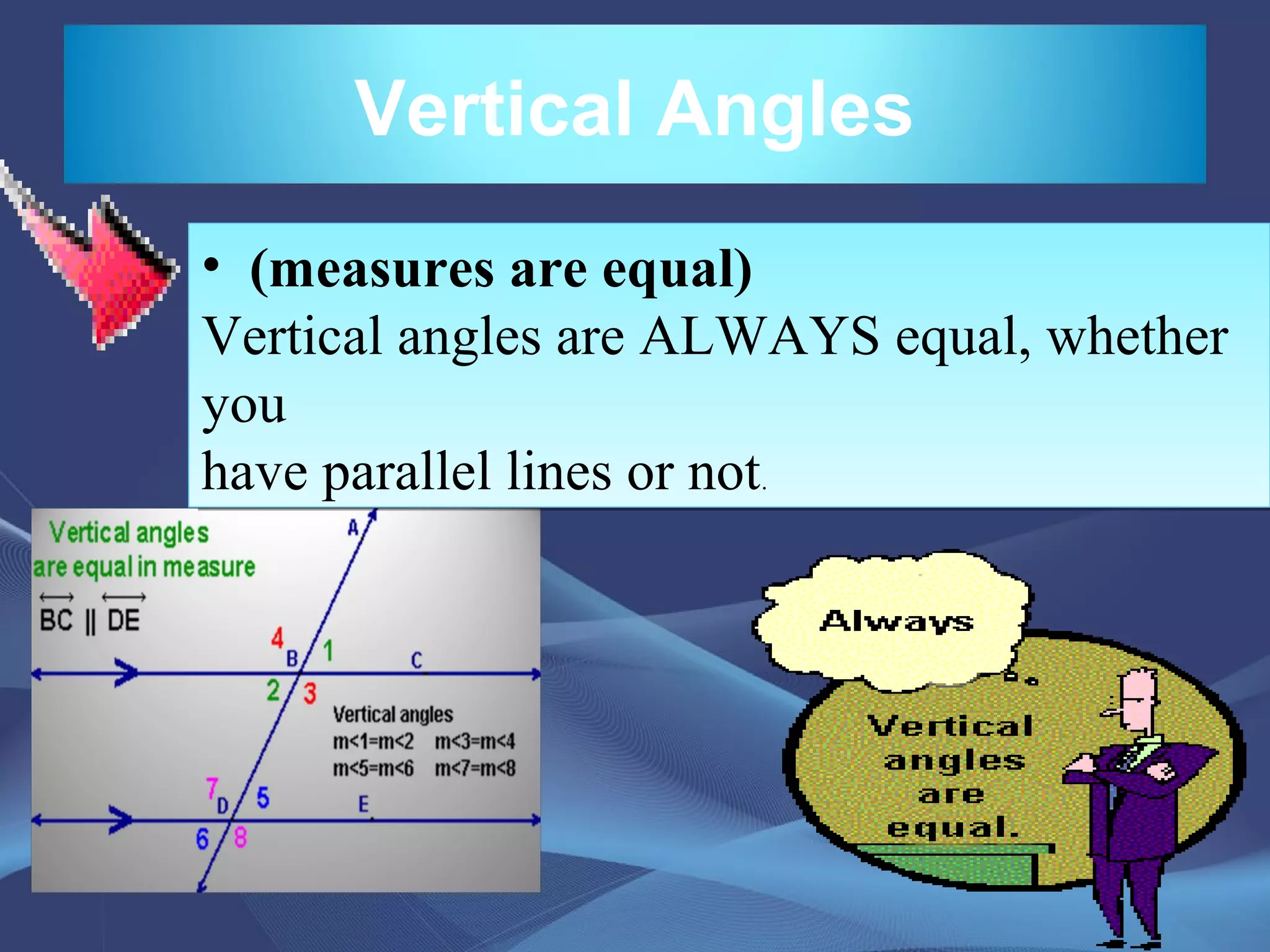 angles of parallel line cut by a transversal line | PPT