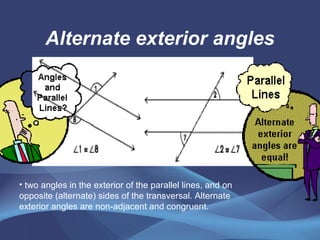 angles of parallel line cut by a transversal line | PPT