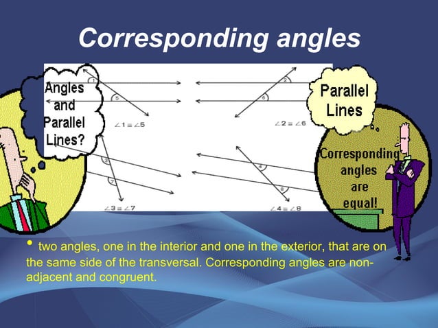 angles of parallel line cut by a transversal line | PPT