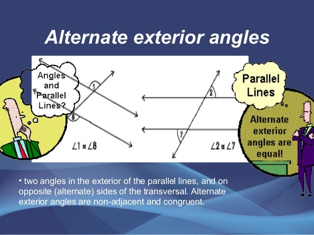 angles of parallel line cut by a transversal line