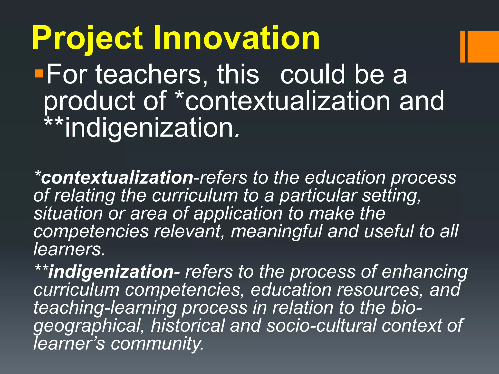 Project Innovation Proposal: A guide for Teachers | PDF