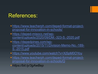 Project Innovation Proposal: A guide for Teachers | PDF