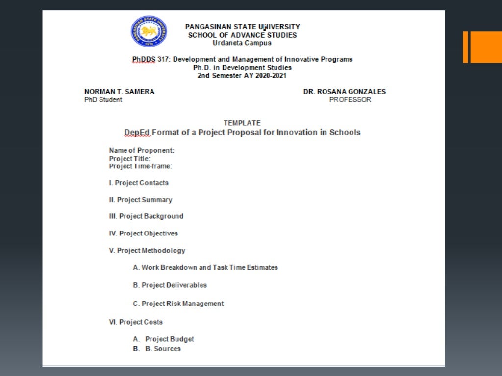 Project Innovation Proposal: A guide for Teachers