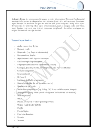 Project input devices | DOCX