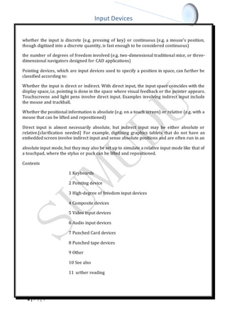 Project input devices | DOCX