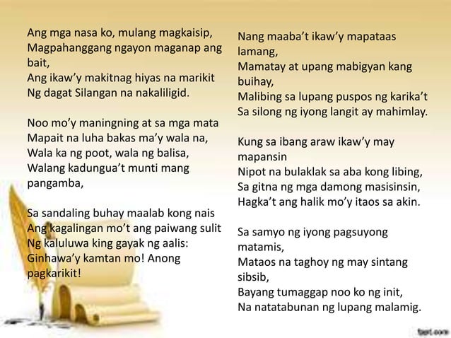 A Collection of Poems of Dr. Jose Rizal | PPTX