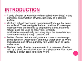 Seas, Lakes and Rivers (Project in Science) | PPTX