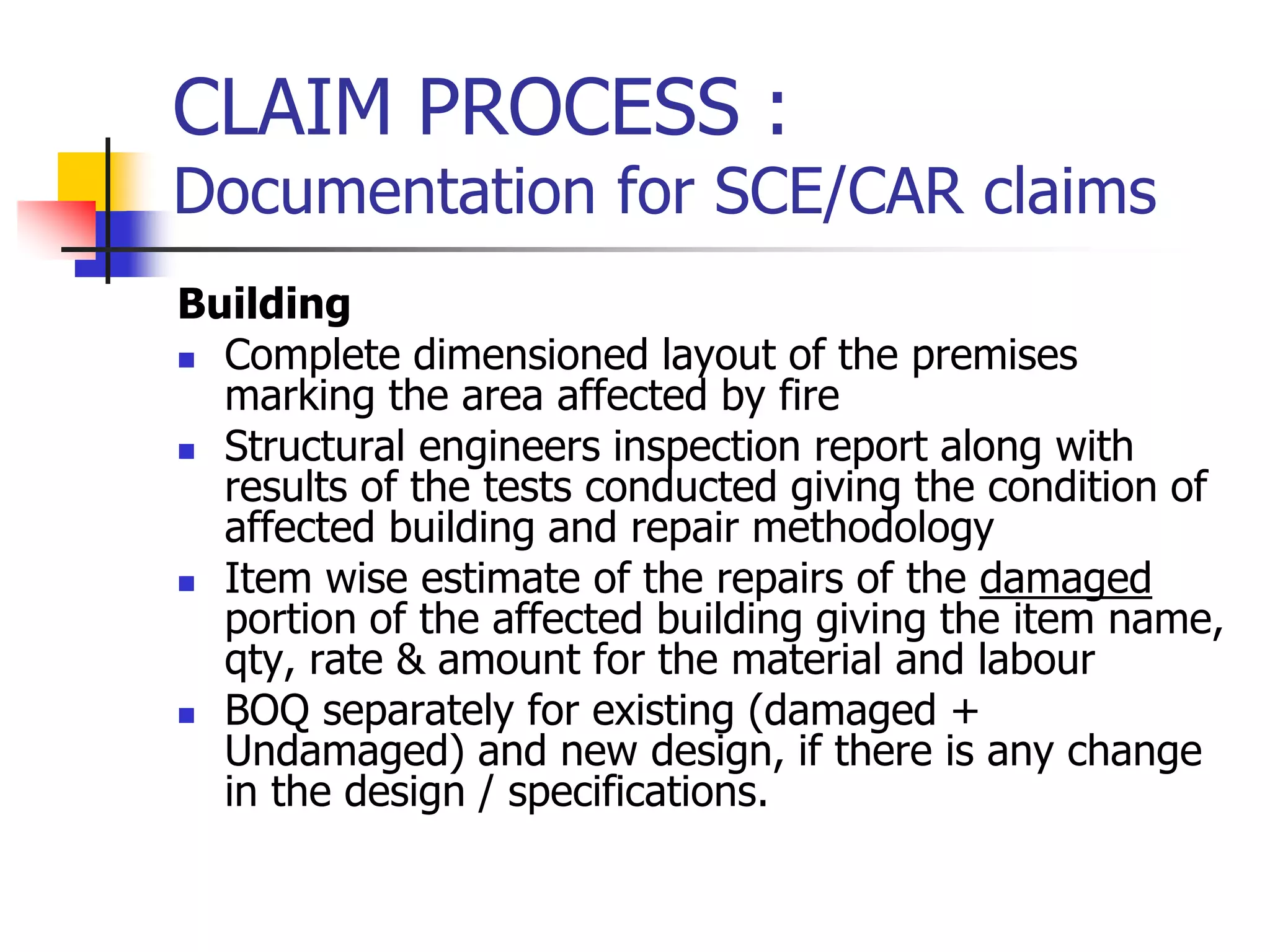 Project insurance claims | PPTX
