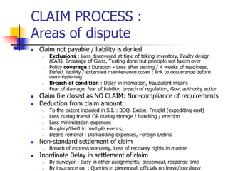 Project insurance claims | PPTX