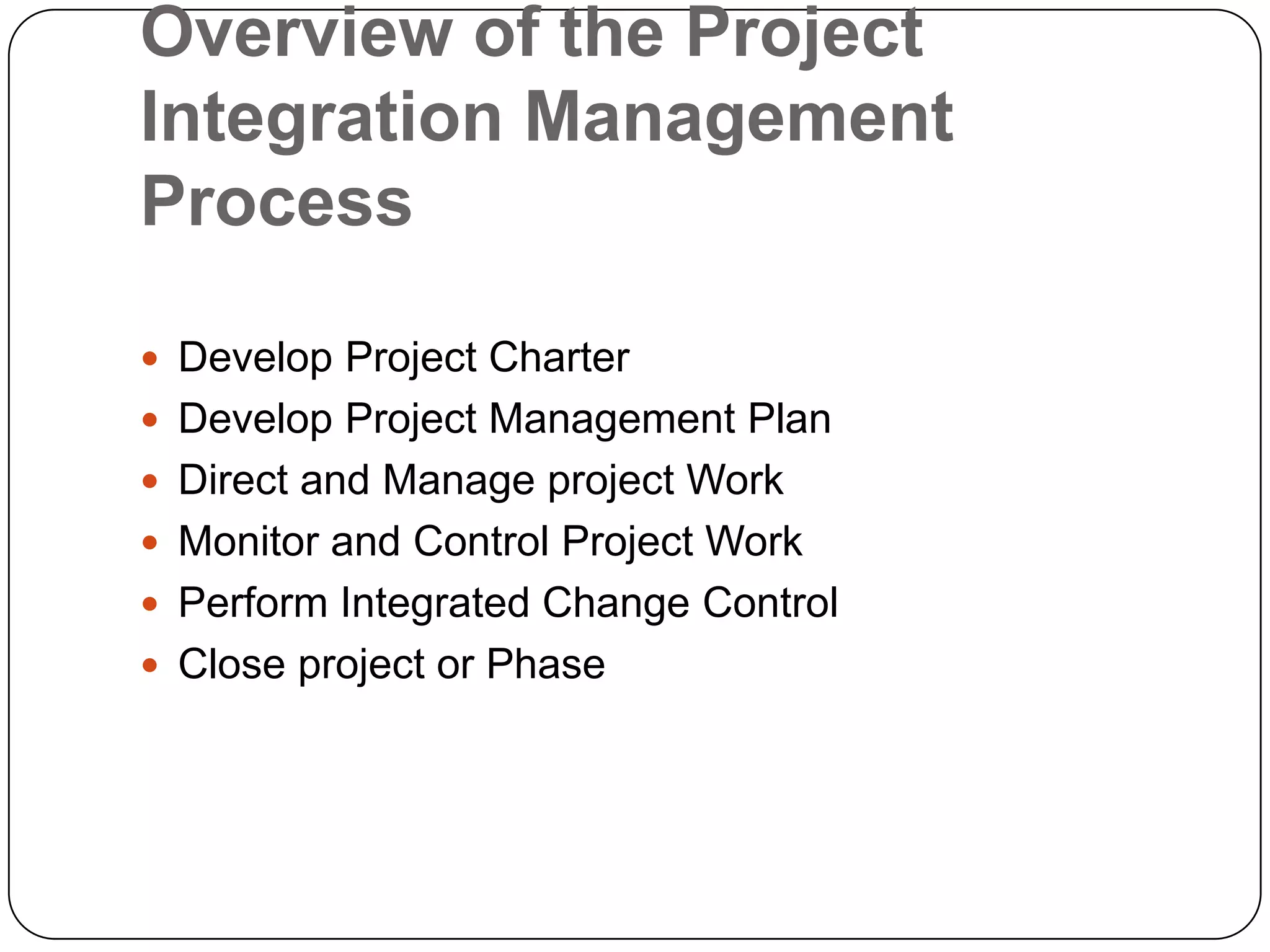 Project integration management | PPTX