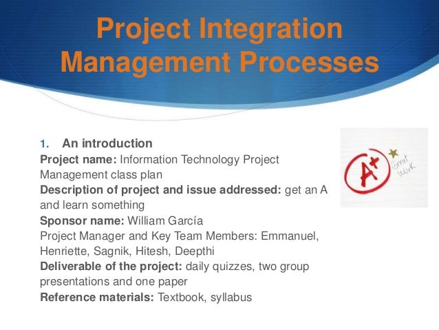 Project integration management