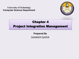 Project integration management ch 4 | PPTX