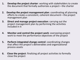 Project integration management ch 4 | PPTX