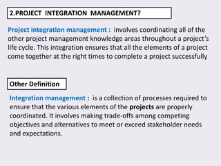Project integration management ch 4 | PPTX