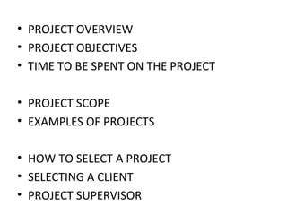 Introduction to the Final Year Project | PPT