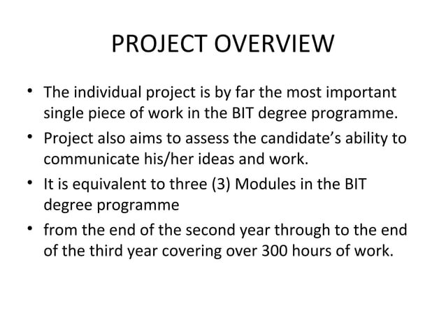 Introduction to the Final Year Project | PPT
