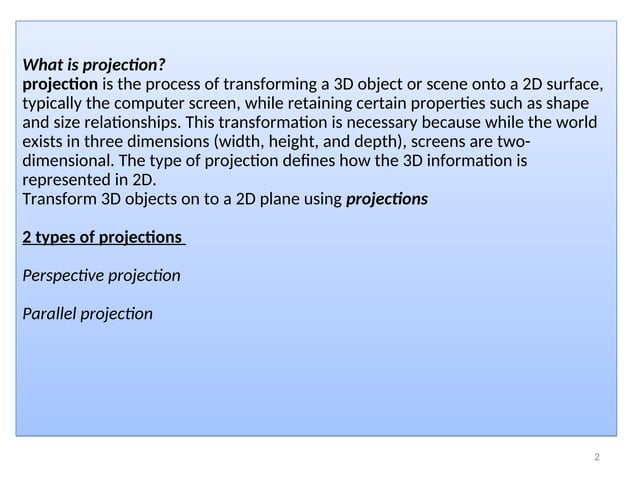 projection in computer graphics us.ppt