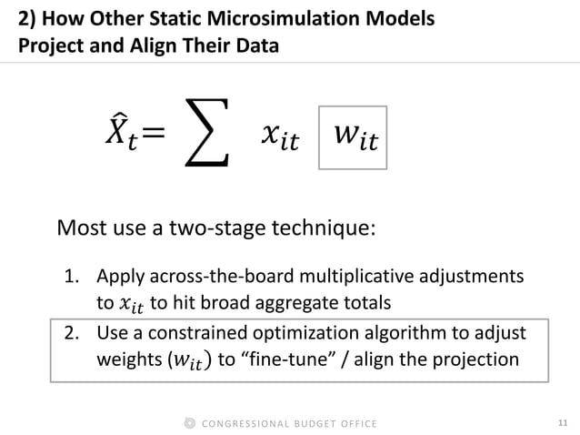 Projection And Alignment Methods For Static Microsimulation Models Ppt 5371
