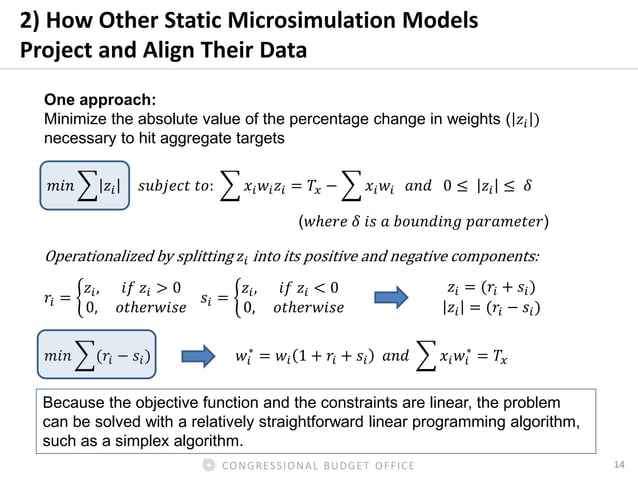 Projection And Alignment Methods For Static Microsimulation Models Ppt 8334