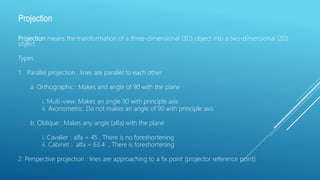 Projection in computer graphics | PPTX