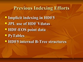 Projection Indexes for HDF5 Datasets | PPT