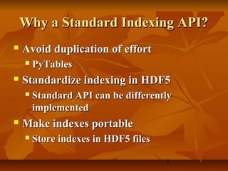 Projection Indexes for HDF5 Datasets | PPT