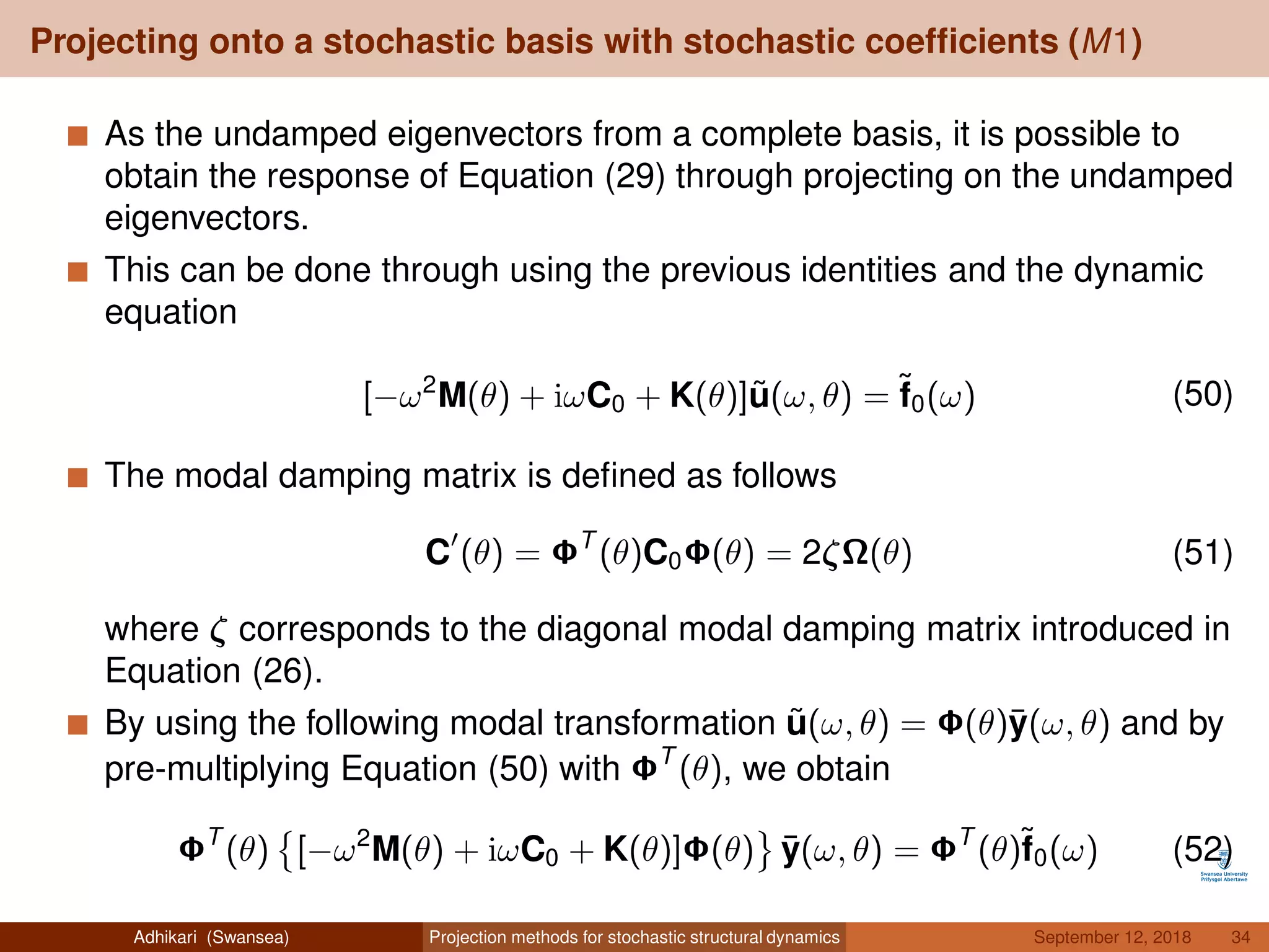 Projection Methods For Stochastic Structural Dynamics Pdf Physics