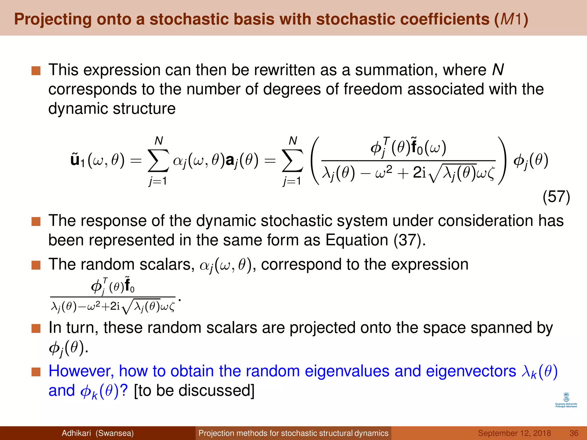 Projection Methods For Stochastic Structural Dynamics Ppt