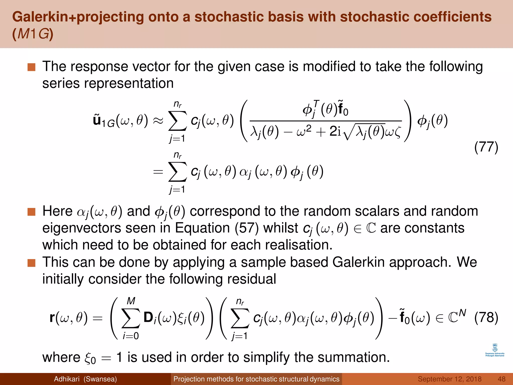 Projection Methods For Stochastic Structural Dynamics Ppt