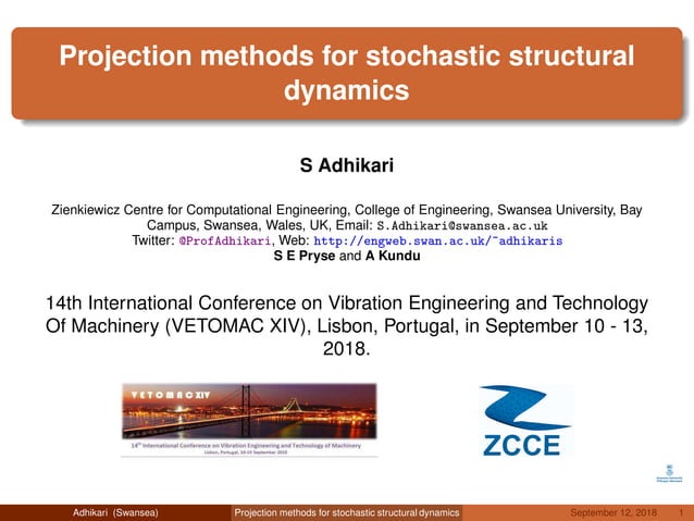 Projection methods for stochastic structural dynamics | PDF | Physics | Science