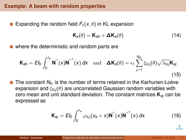 Projection Methods For Stochastic Structural Dynamics Pdf Physics
