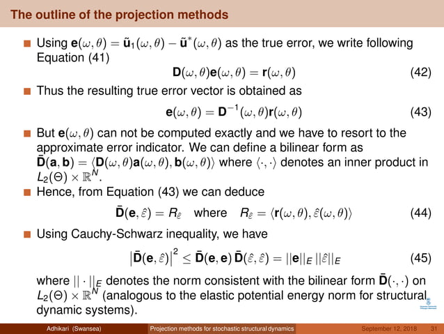 Projection Methods For Stochastic Structural Dynamics Ppt
