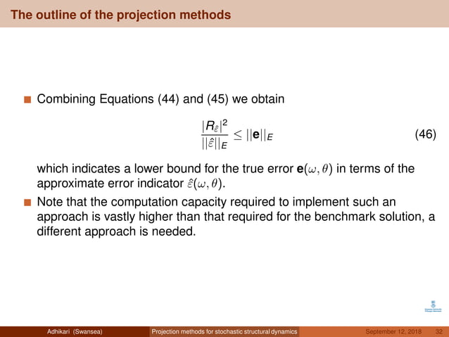 Projection Methods For Stochastic Structural Dynamics Ppt