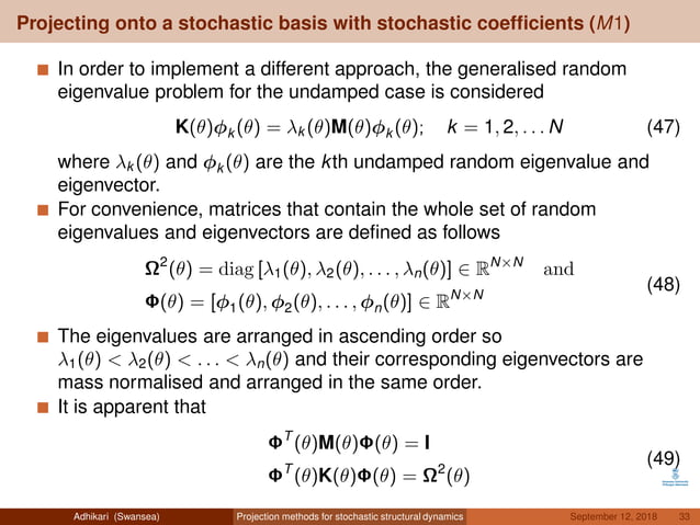 Projection methods for stochastic structural dynamics | PDF | Physics | Science