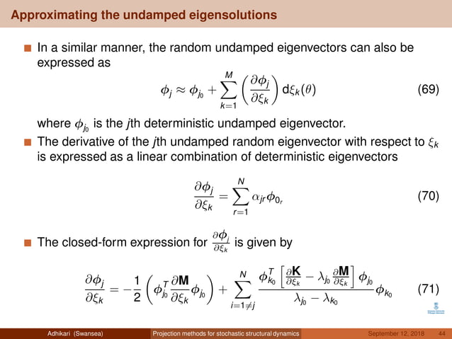 Projection Methods For Stochastic Structural Dynamics Ppt