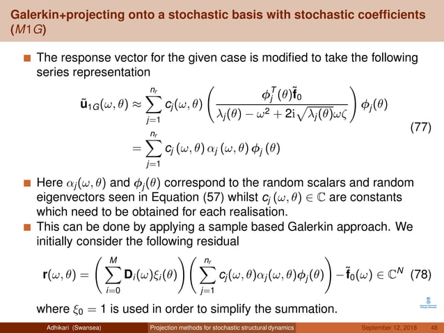 Projection Methods For Stochastic Structural Dynamics Pdf Physics