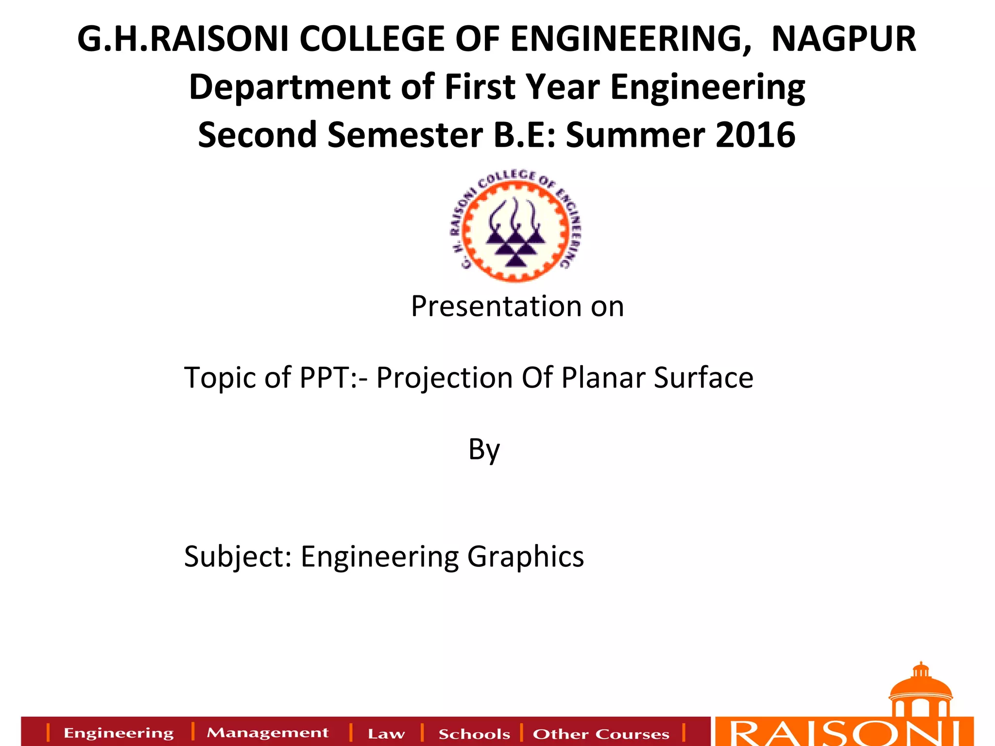 Projection of planar surfacE | PPT