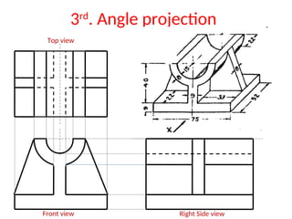 Orthographic Projection of point. First angle of projection, Third ...