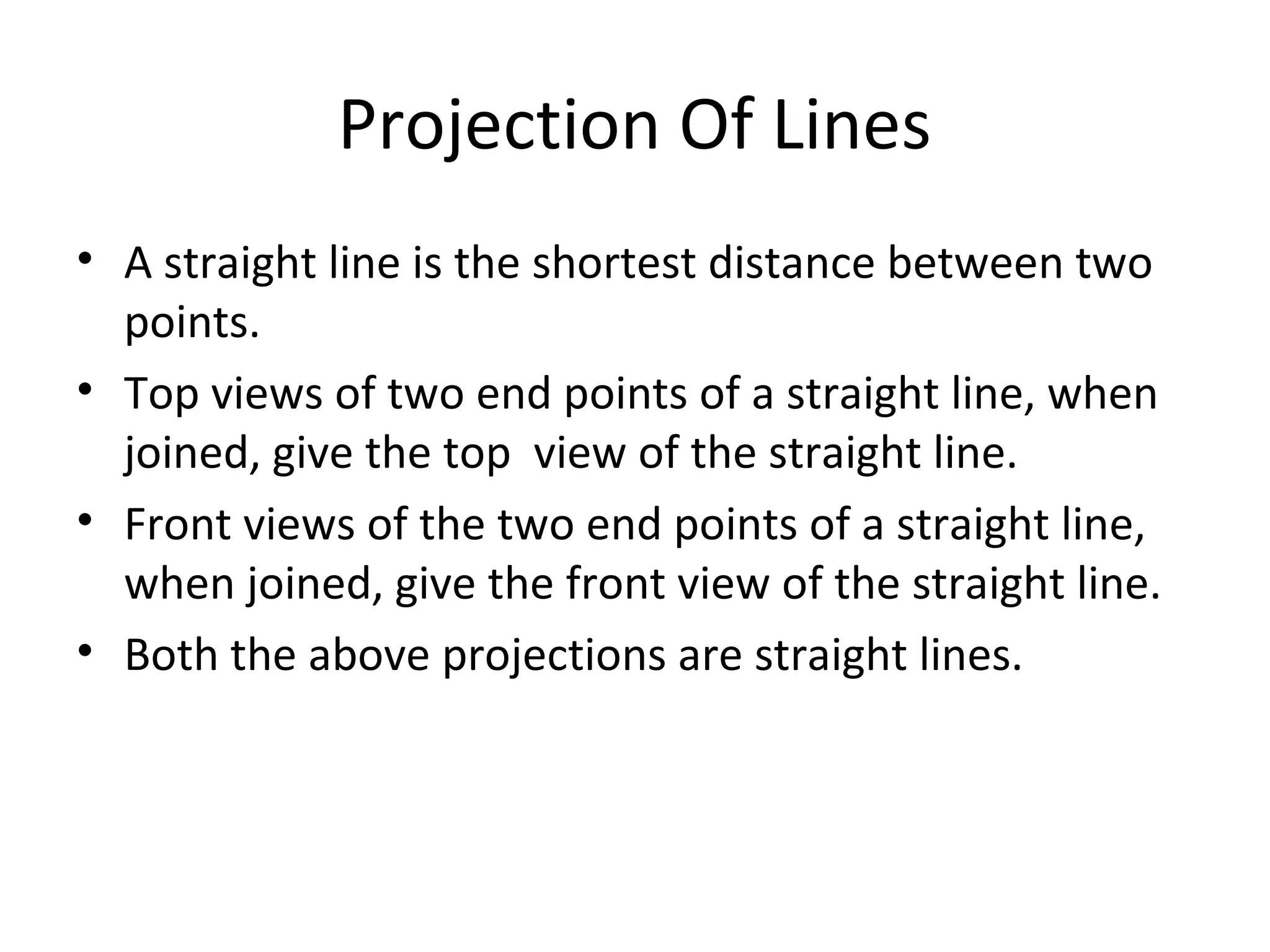 Engineering Graphics - Projection of points and lines | PPT