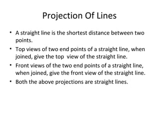 Engineering Graphics - Projection of points and lines | PPT