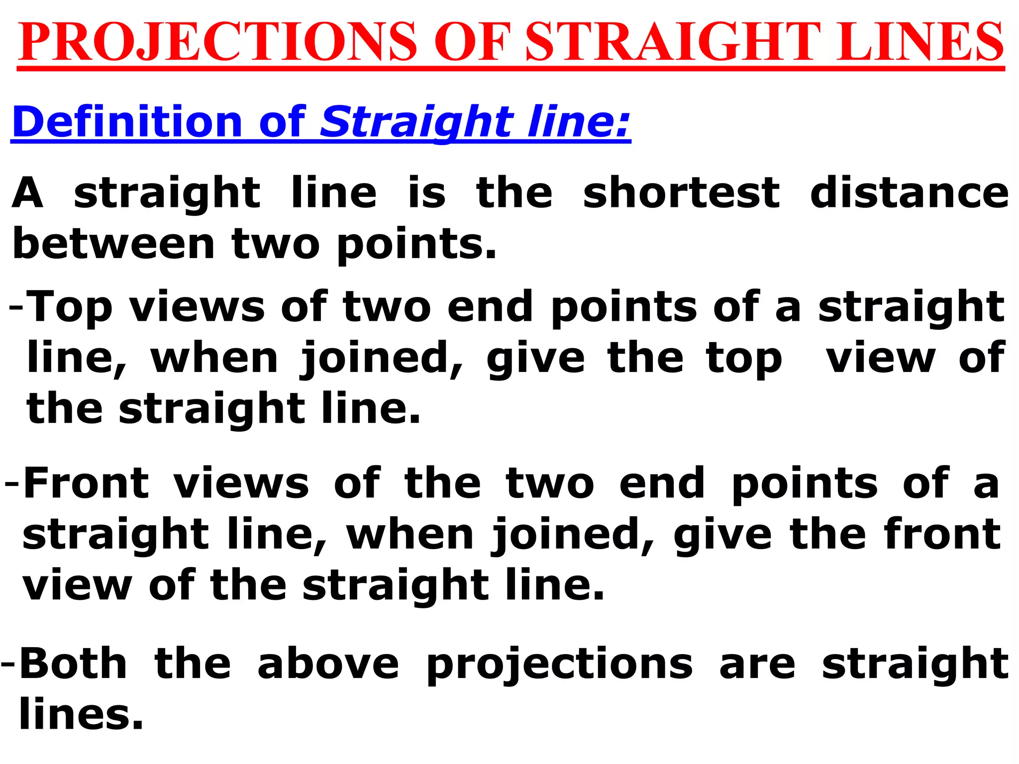 Projection of straight line engineering drawing | PPSX