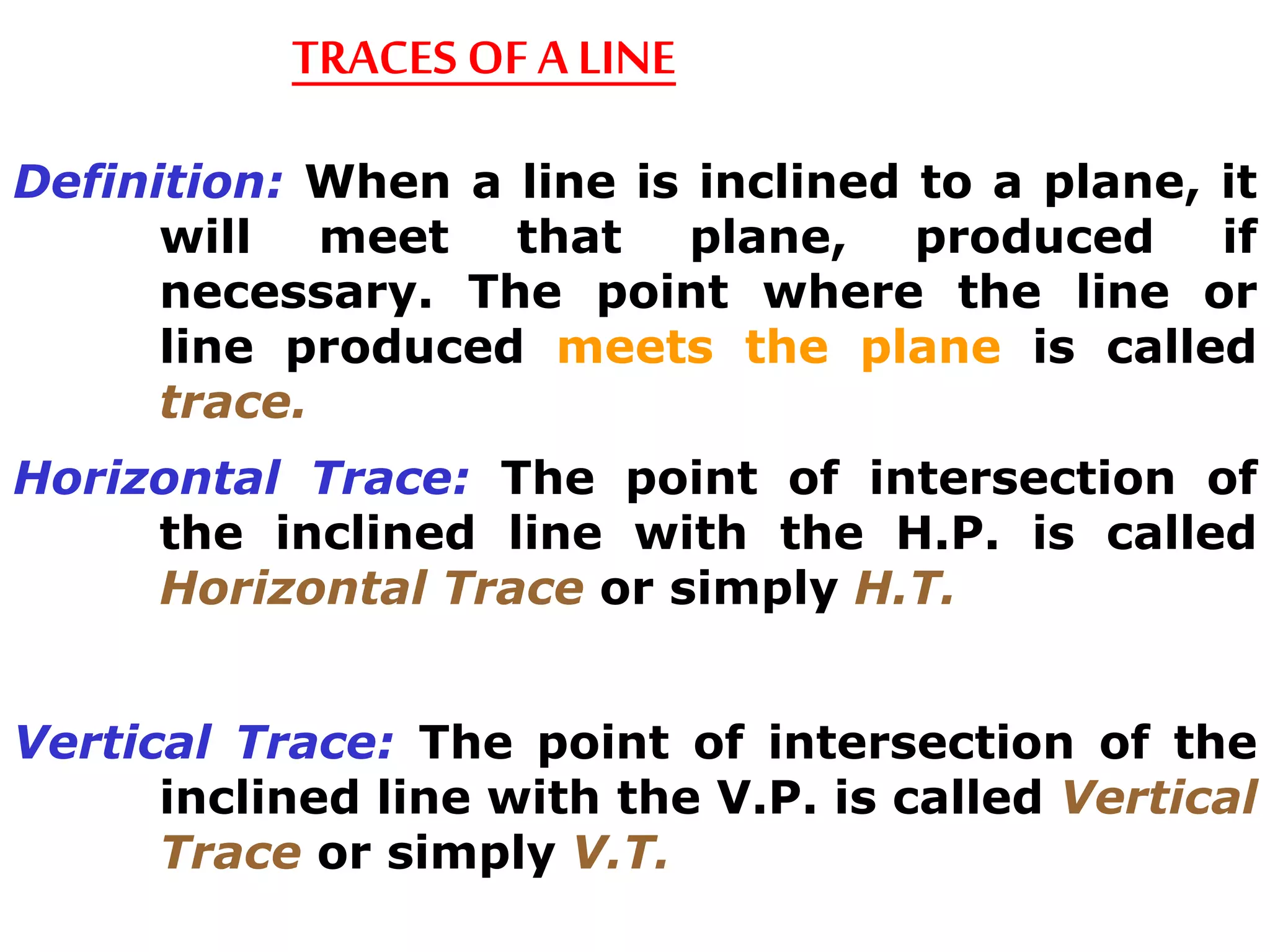 Projection of straight line engineering drawing | PPSX