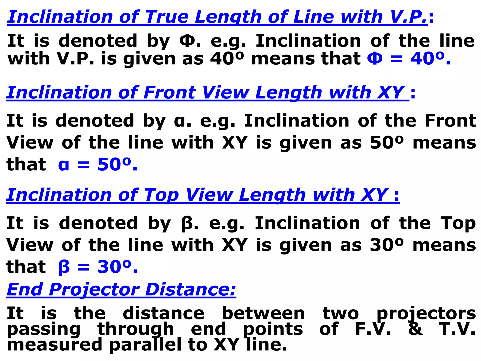Projection of straight line engineering drawing | PPSX