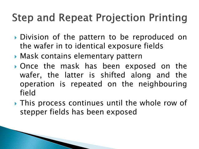 Projection photolithography | PDF